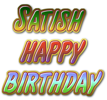 Satish happy birthday logo. Free logo maker.