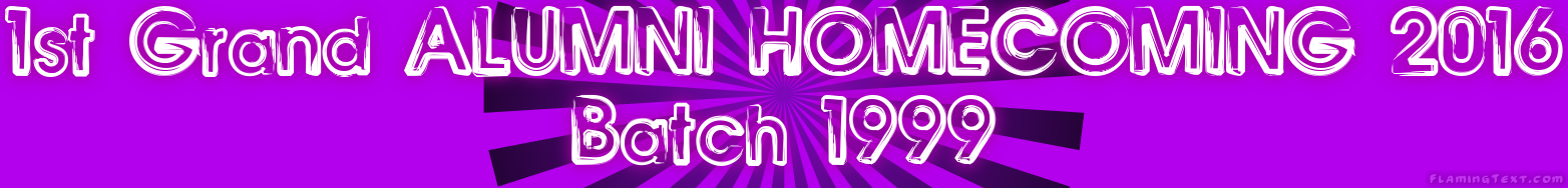 1st Grand ALUMNI HOMECOMING 2016 Batch 1999 logo. Free logo maker.