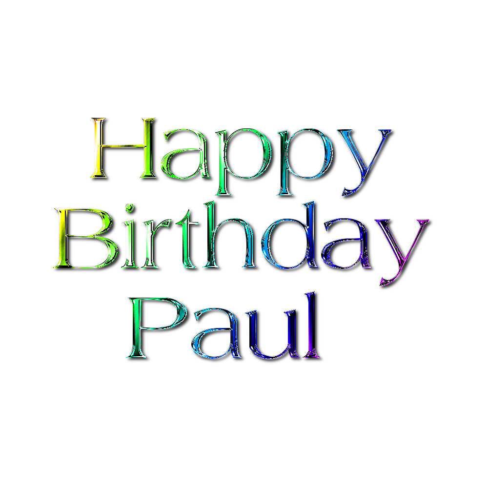 Happy Birthday Paul logo. Free logo maker.
