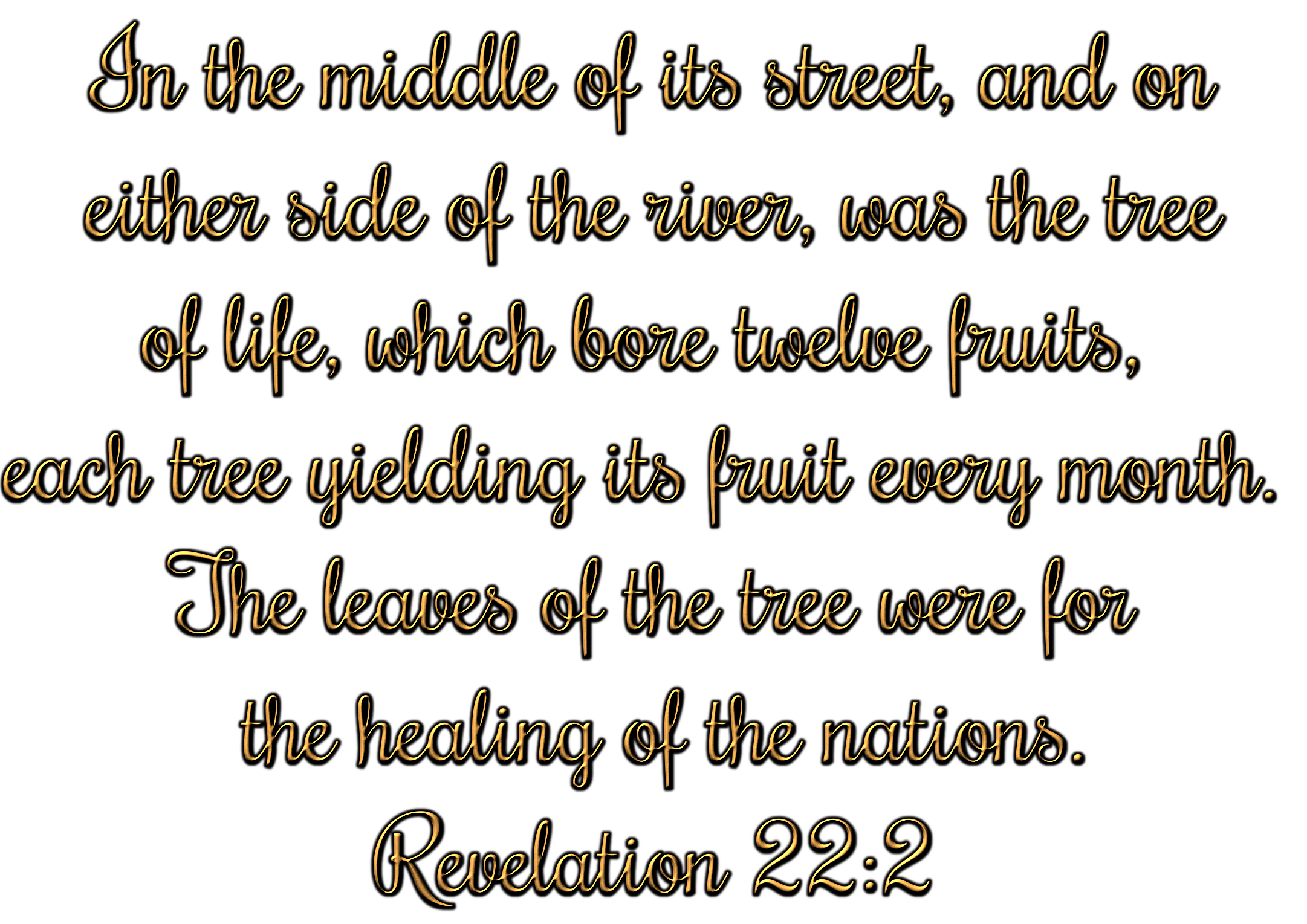 In the middle of its street, and on either side of the river, was the ...