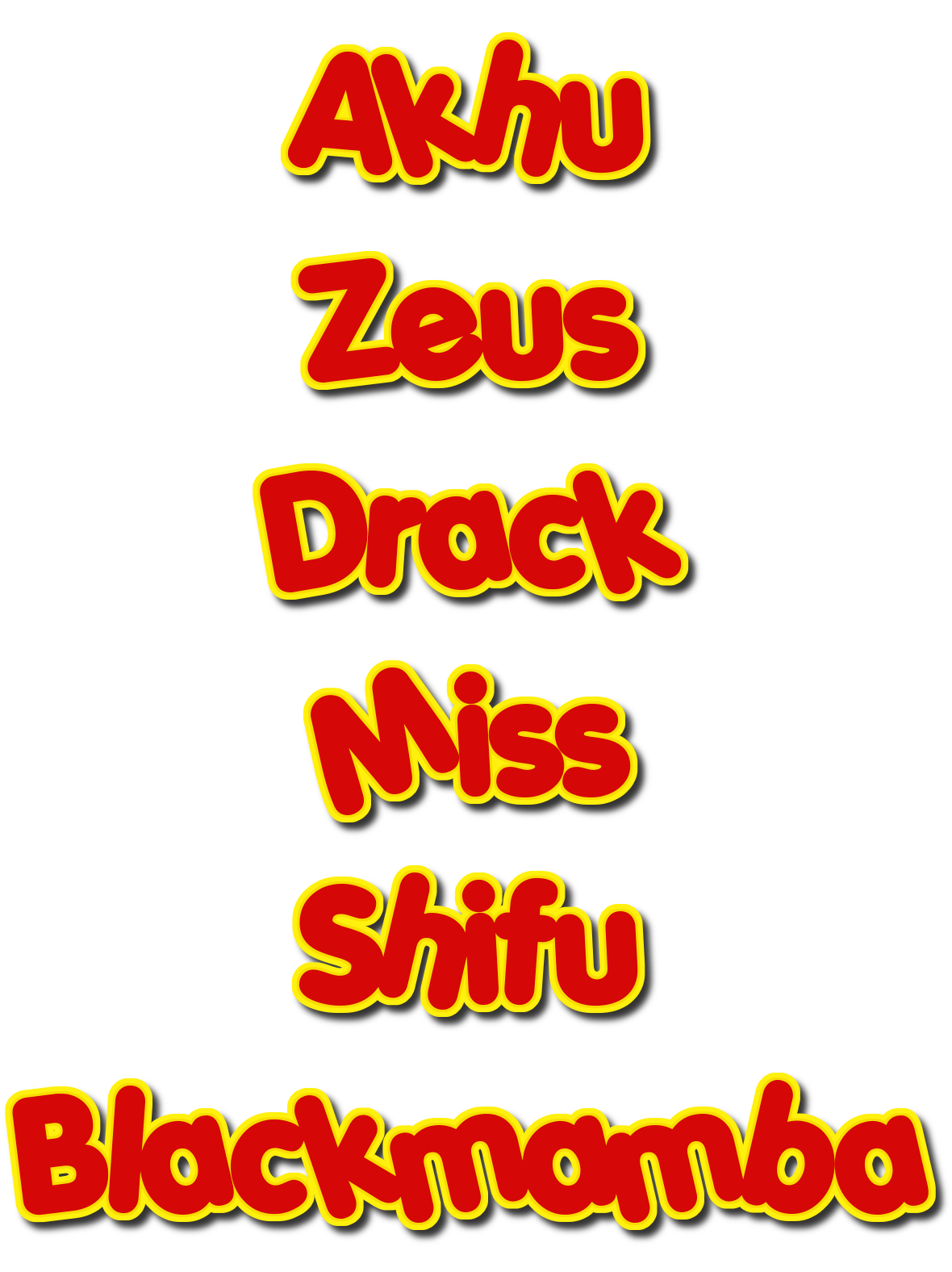 Akhu Zeus Drack Miss Shifu Blackmamba logo. Free logo maker.