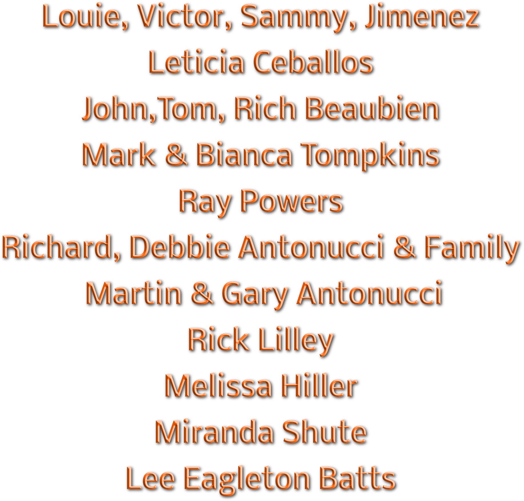 Louie, Victor, Sammy, Jimenez Leticia Ceballos John,Tom, Rich Beaubien ...