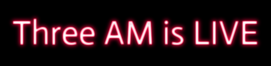 Three AM is LIVE logo. Free logo maker.