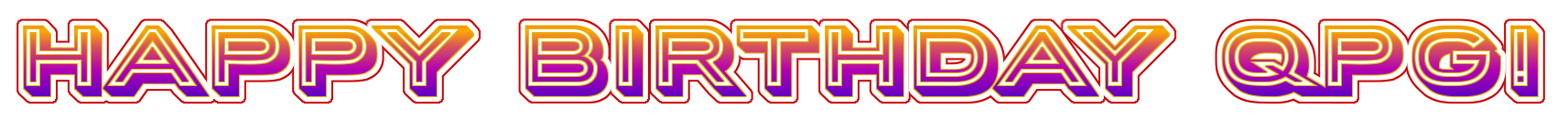Happy birthday QPG! logo. Free logo maker.
