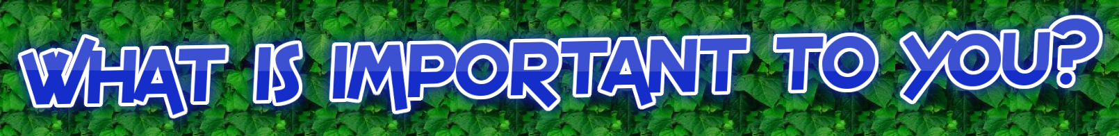 WHAT IS IMPORTANT TO YOU? logo. Free logo maker.