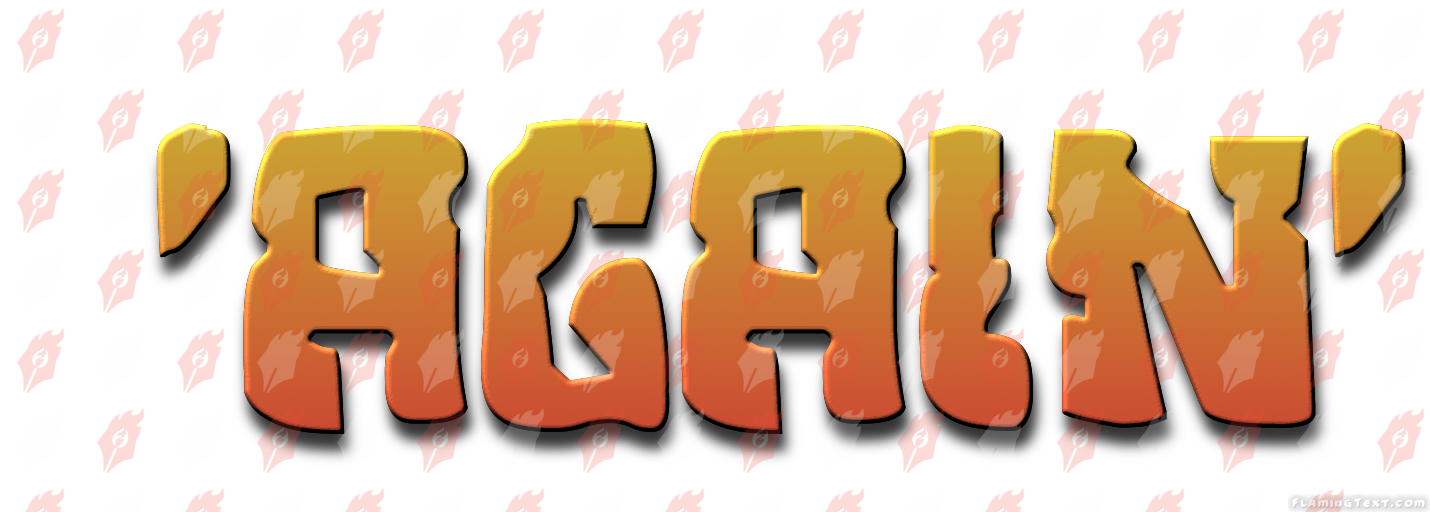 'AGAIN' logo. Free logo maker.