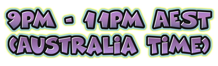9pm - 11pm AEST (Australia Time) logo. Free logo maker.