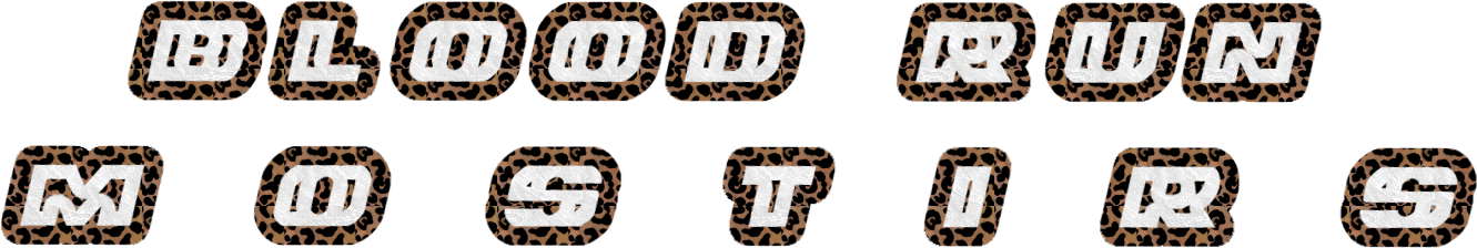 Blood run m o s t i r s logo. Free logo maker.