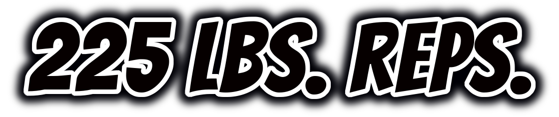 225 lbs. reps. logo. Free logo maker.