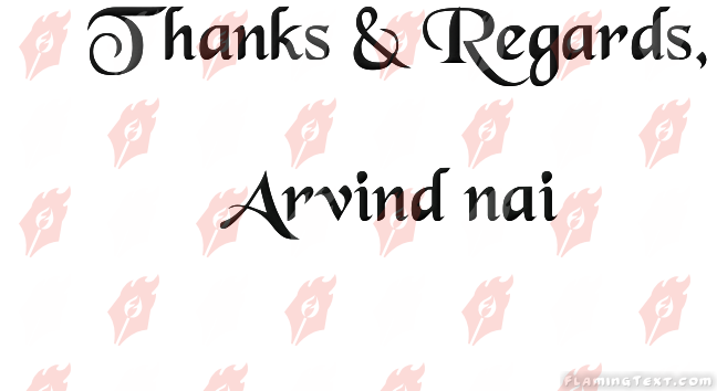 Thanks & Regards, Arvind nai logo. Free logo maker.